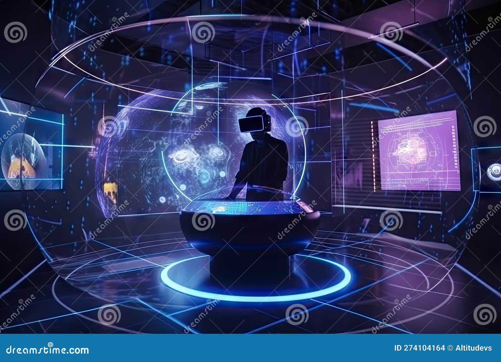 Futuristic Digital Holographic Environment, with Virtual Reality and ...
