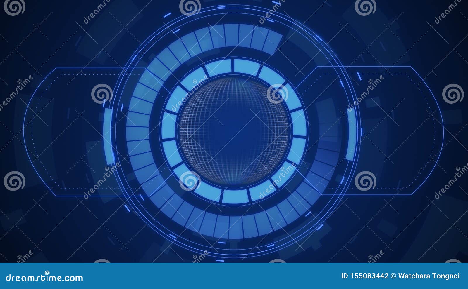 Futuristic Digital HUD Technology User Interface, Radar Screen with ...