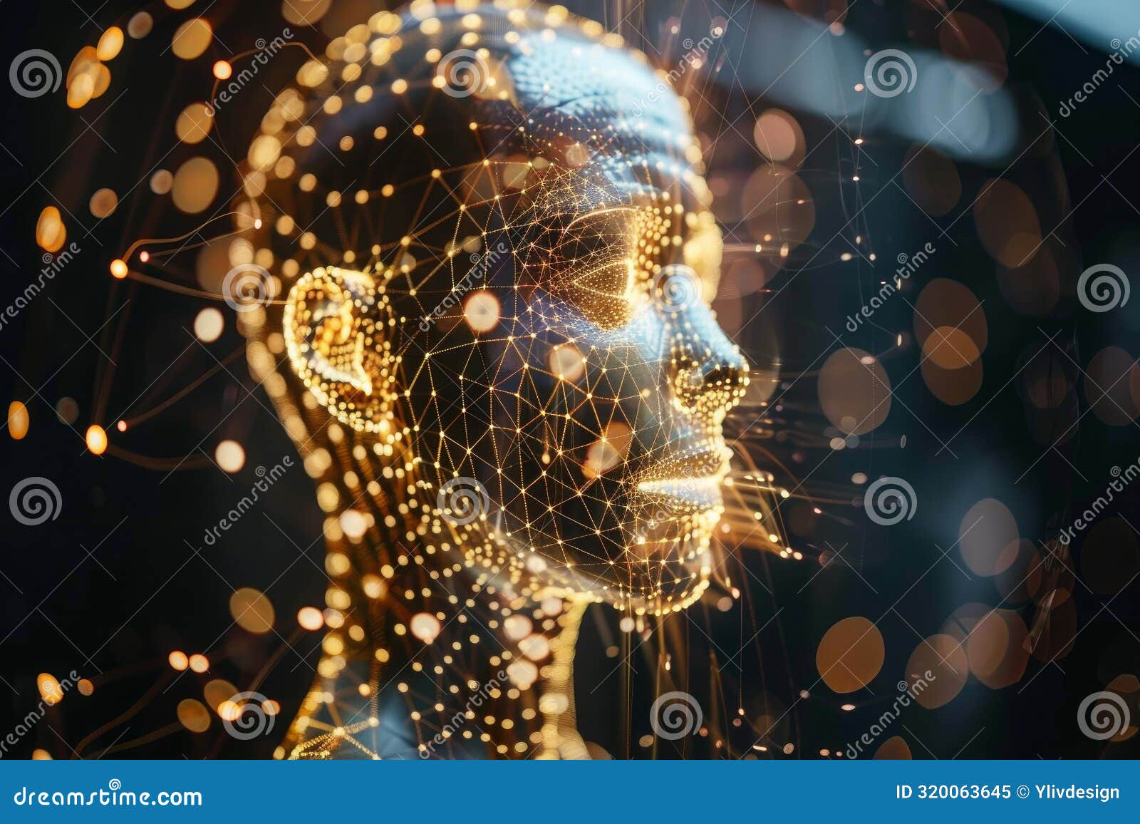 Futuristic Digital Human Face Concept Stock Illustration - Illustration ...