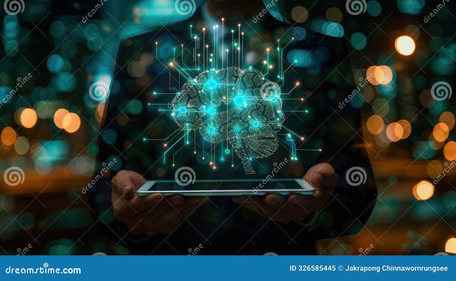 Futuristic Digital Illustration of Artificial Intelligence, Depicting a ...