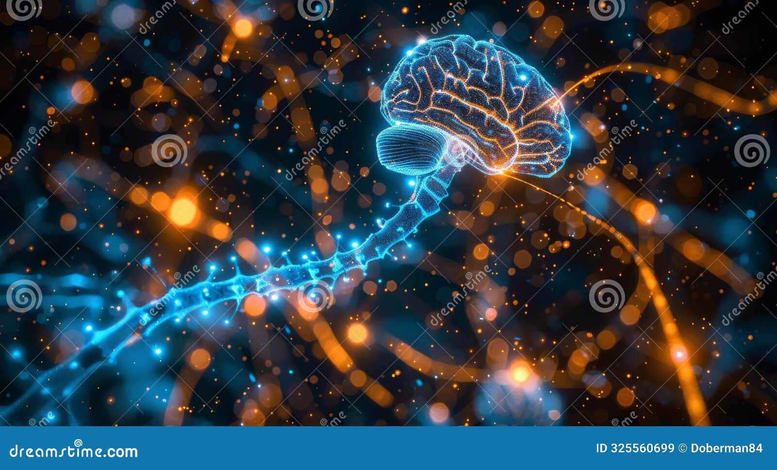 His Neuron Represents Thought And Communication. The Network Of Nerve ...