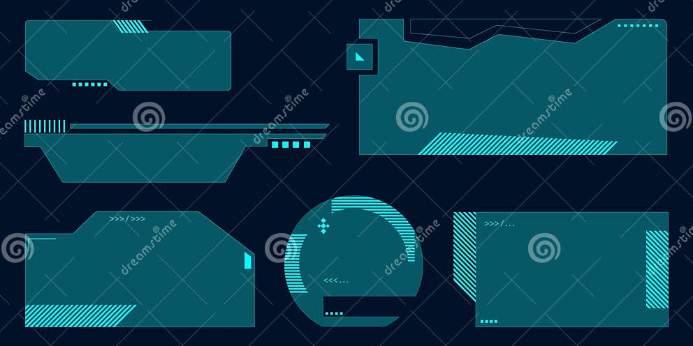 Futuristic Digital Interface. Abstract Tech UI Elements, Modern Sci-fi ...