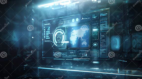A Futuristic Digital Interface Display with Holographic Projection ...