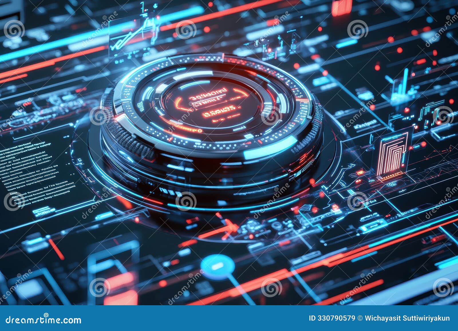 Complex Circuitry Layout Etched Onto The Surface Of The Electronic ...