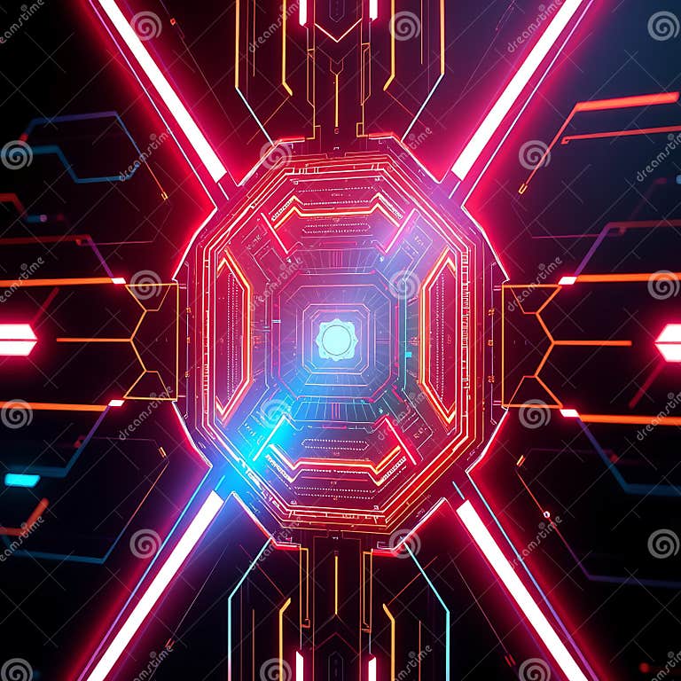 A Futuristic Digital Interface with Glowing Lines and Sharp Angles ...