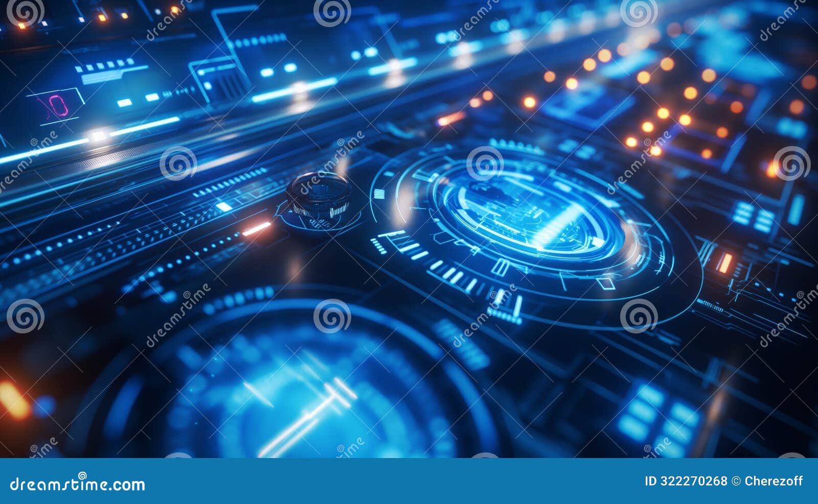 Futuristic Digital Interface with Holographic Elements Stock Photo ...