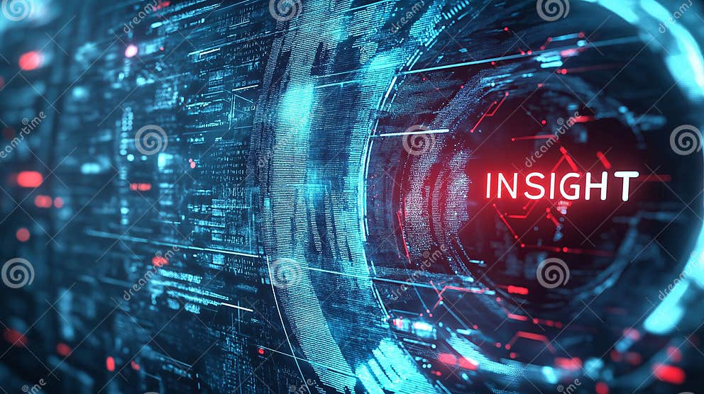 Futuristic Digital Interface with INSIGHT Text Highlighted in Cyber ...