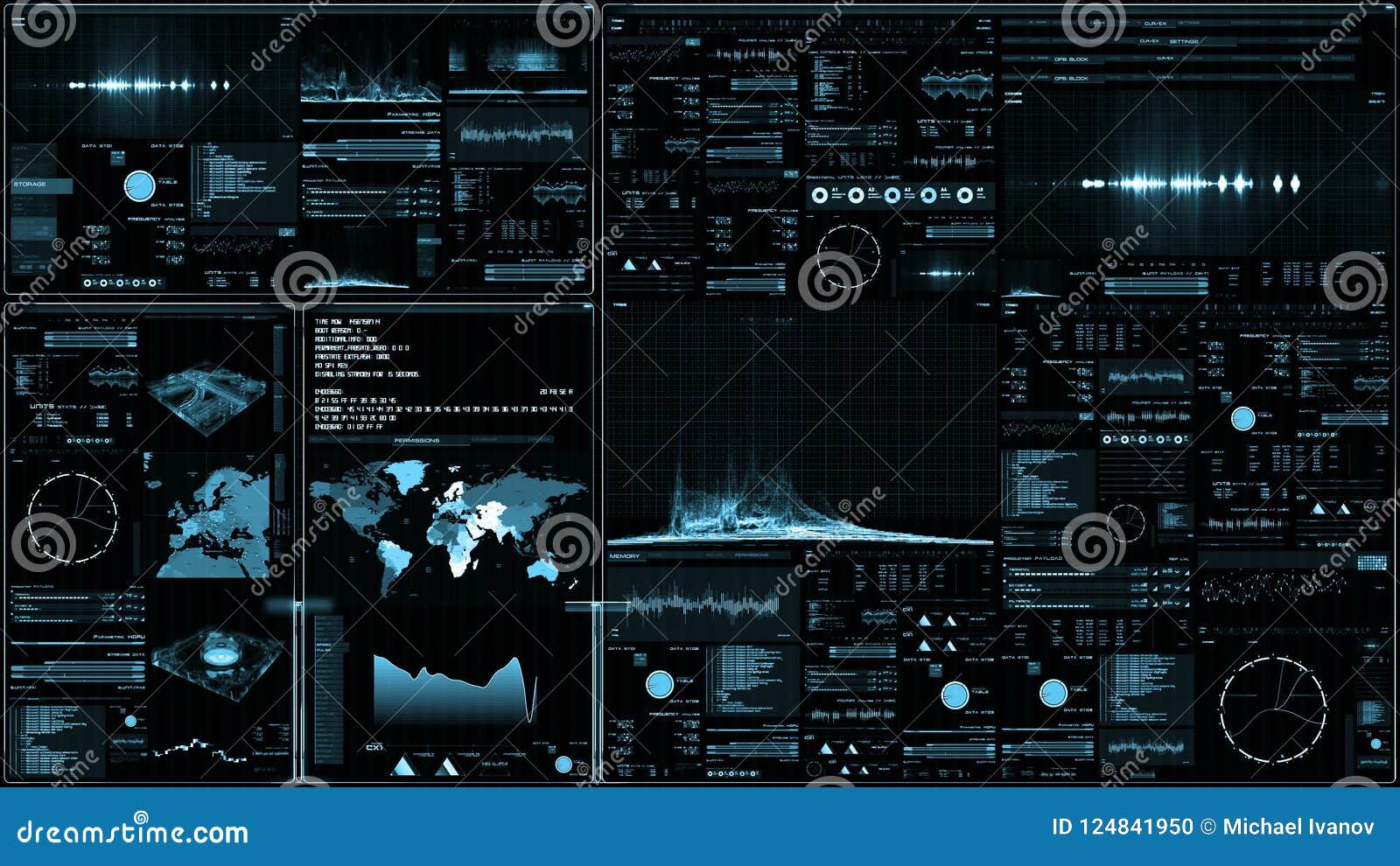 Futuristic Digital Interface Screen Stock Footage - Video of graphs ...
