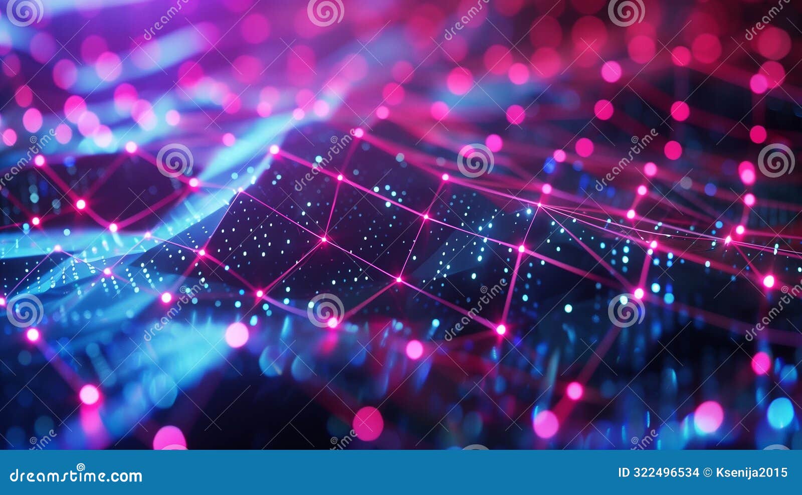 Futuristic Digital Landscape Featuring a Flowing Data Stream with ...