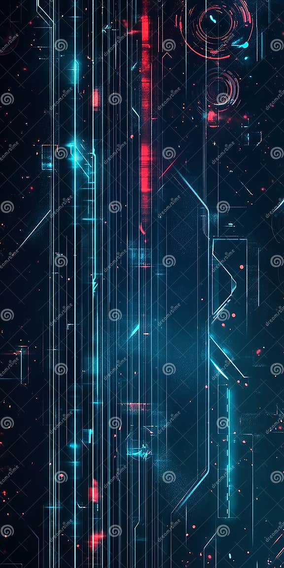 Digital Lines Technology Background with Hi-Tech Data Stock Illustration - Illustration of ...