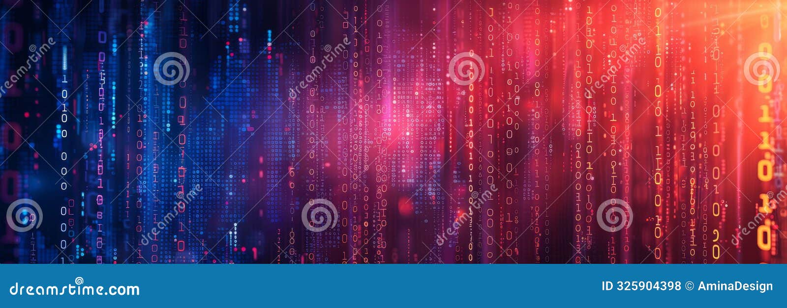 Futuristic Digital Matrix with Light Streams, Data Code, Technology ...