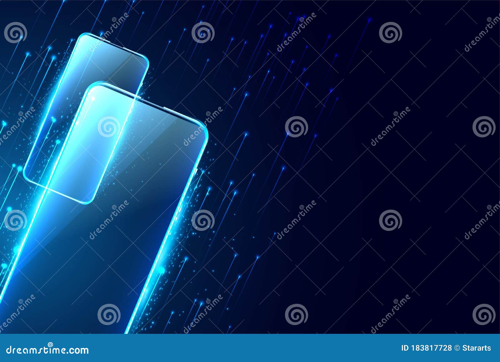 Futuristic Digital Mobile Concept Digital Technology Background Stock ...