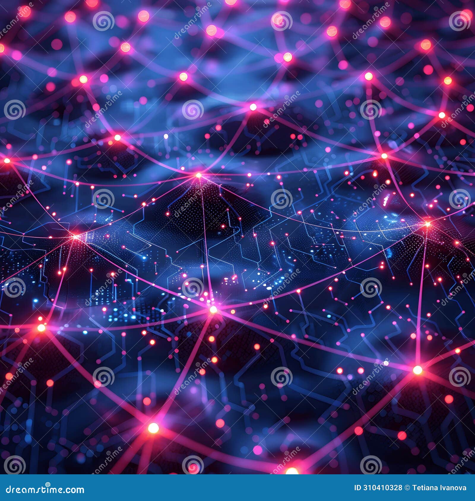 Neon Glow, Defining Digital Contours. Stock Illustration - Illustration ...