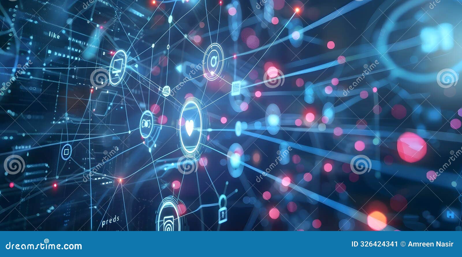 Futuristic Digital Network with Connected Nodes and Human Icons ...