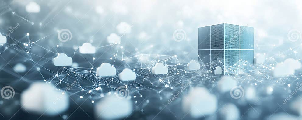 Futuristic Digital Network with a Gray and Blue Color Scheme Featuring ...