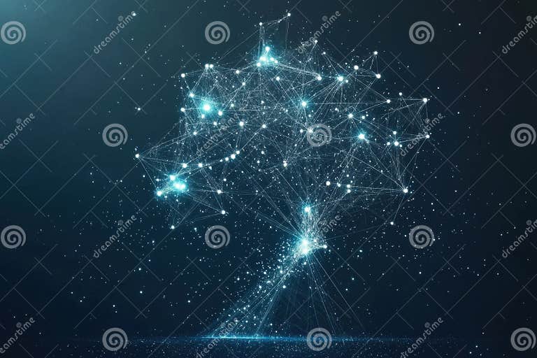 Futuristic Digital Network Tree with Glowing Connections for Tech ...