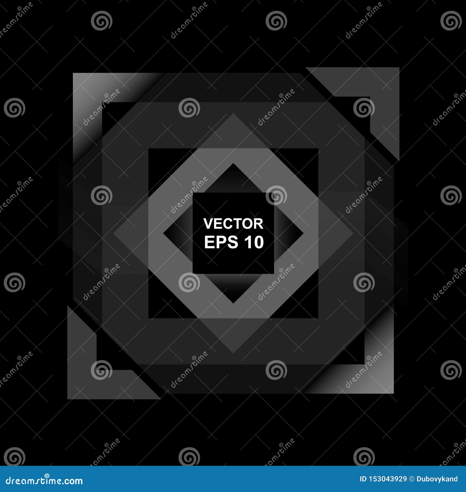 Future Geometric Background with Polygonal Squares. Monochrome Vector ...