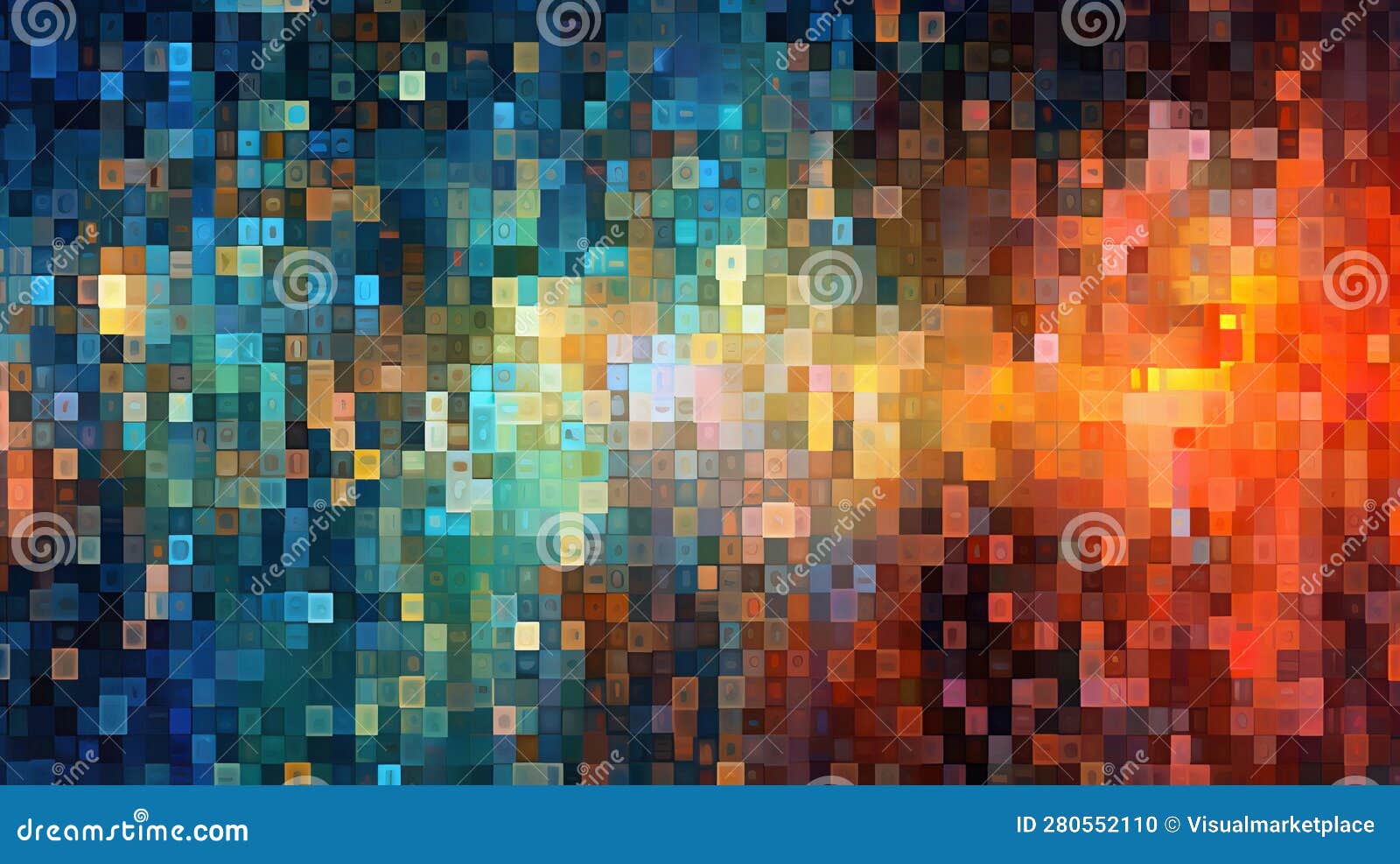 Futuristic Digital Pixelated Pattern Stock Illustration - Illustration ...
