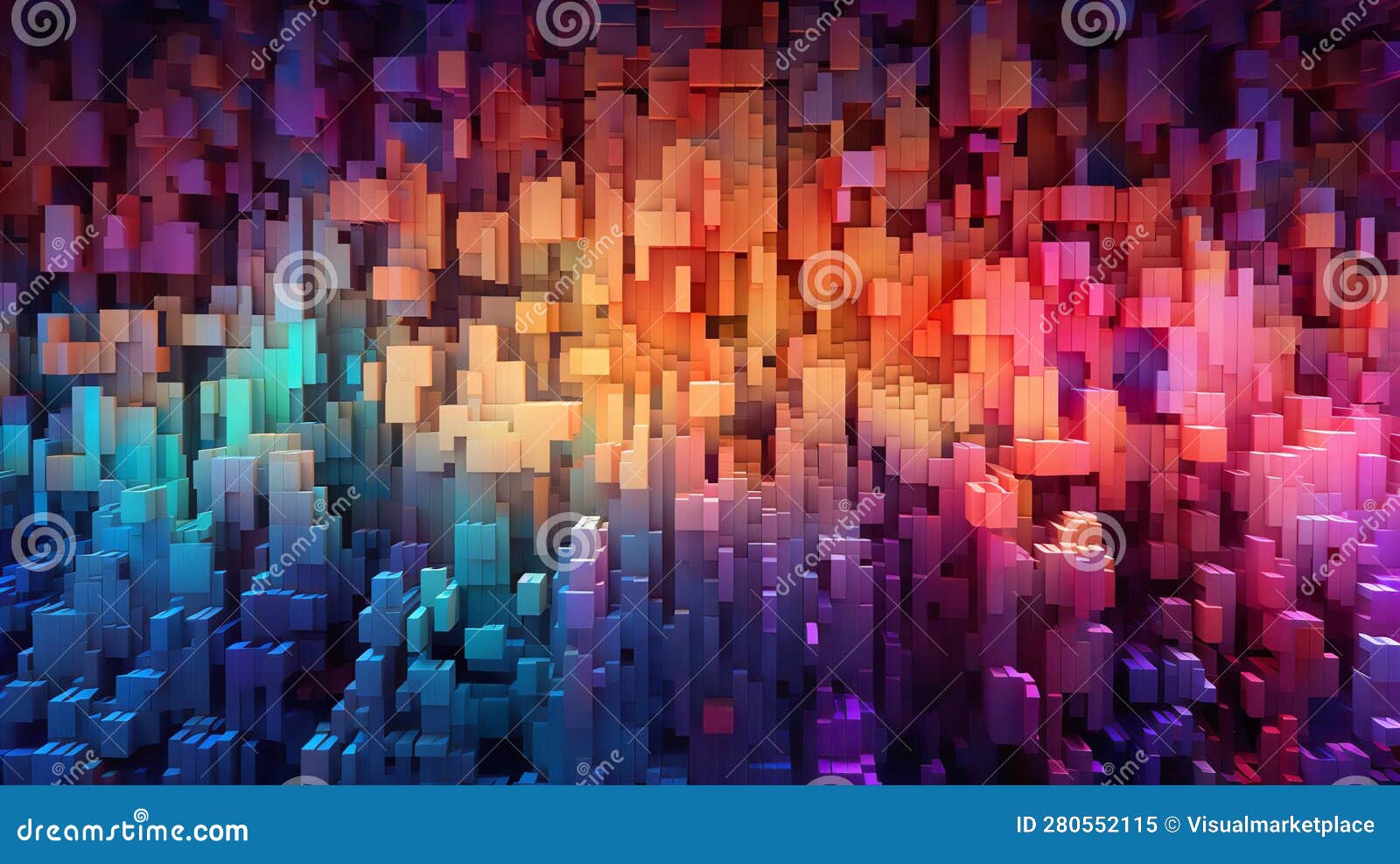 Futuristic Digital Pixelated Pattern Stock Illustration - Illustration ...