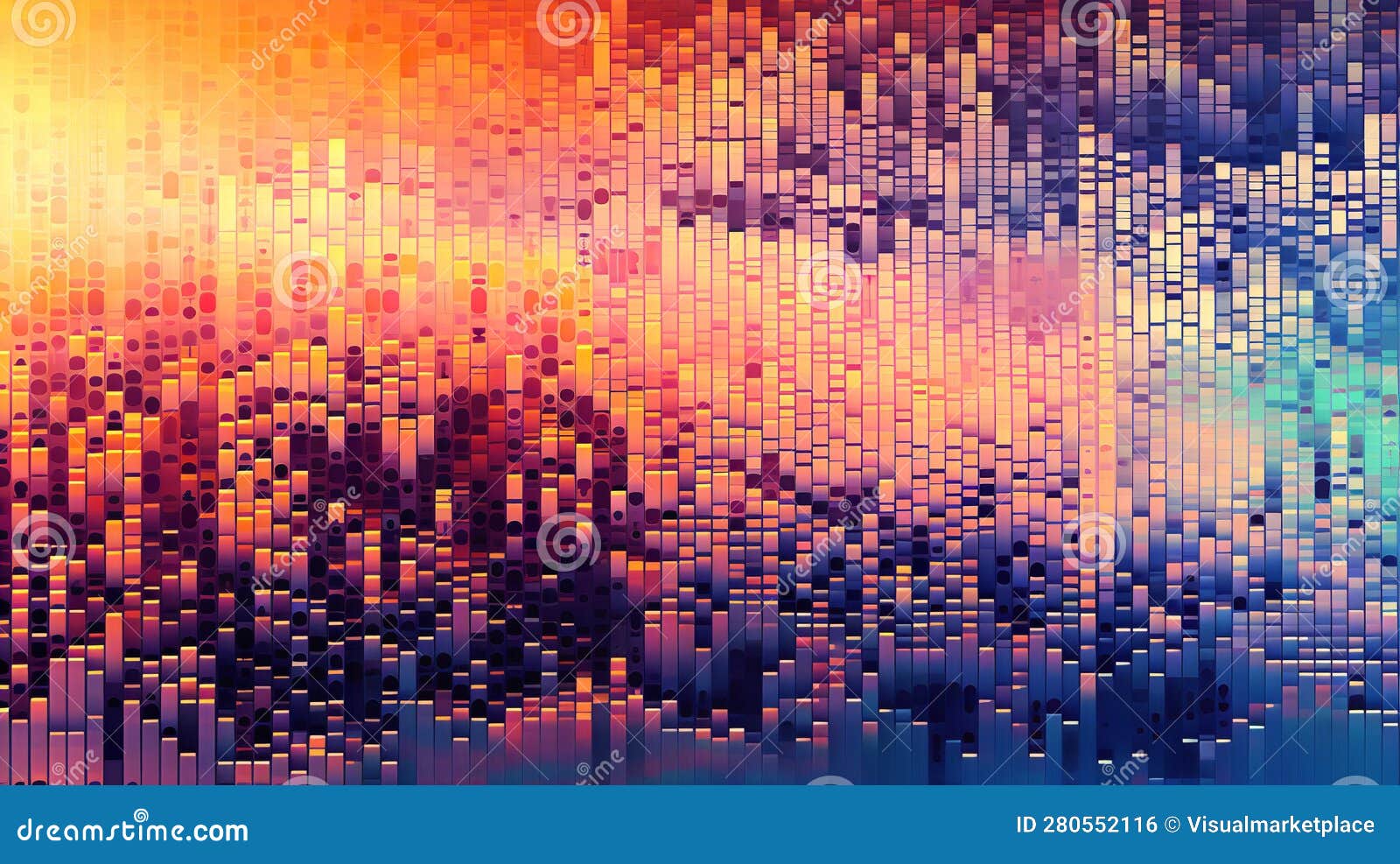 Futuristic Digital Pixelated Pattern Stock Illustration - Illustration ...
