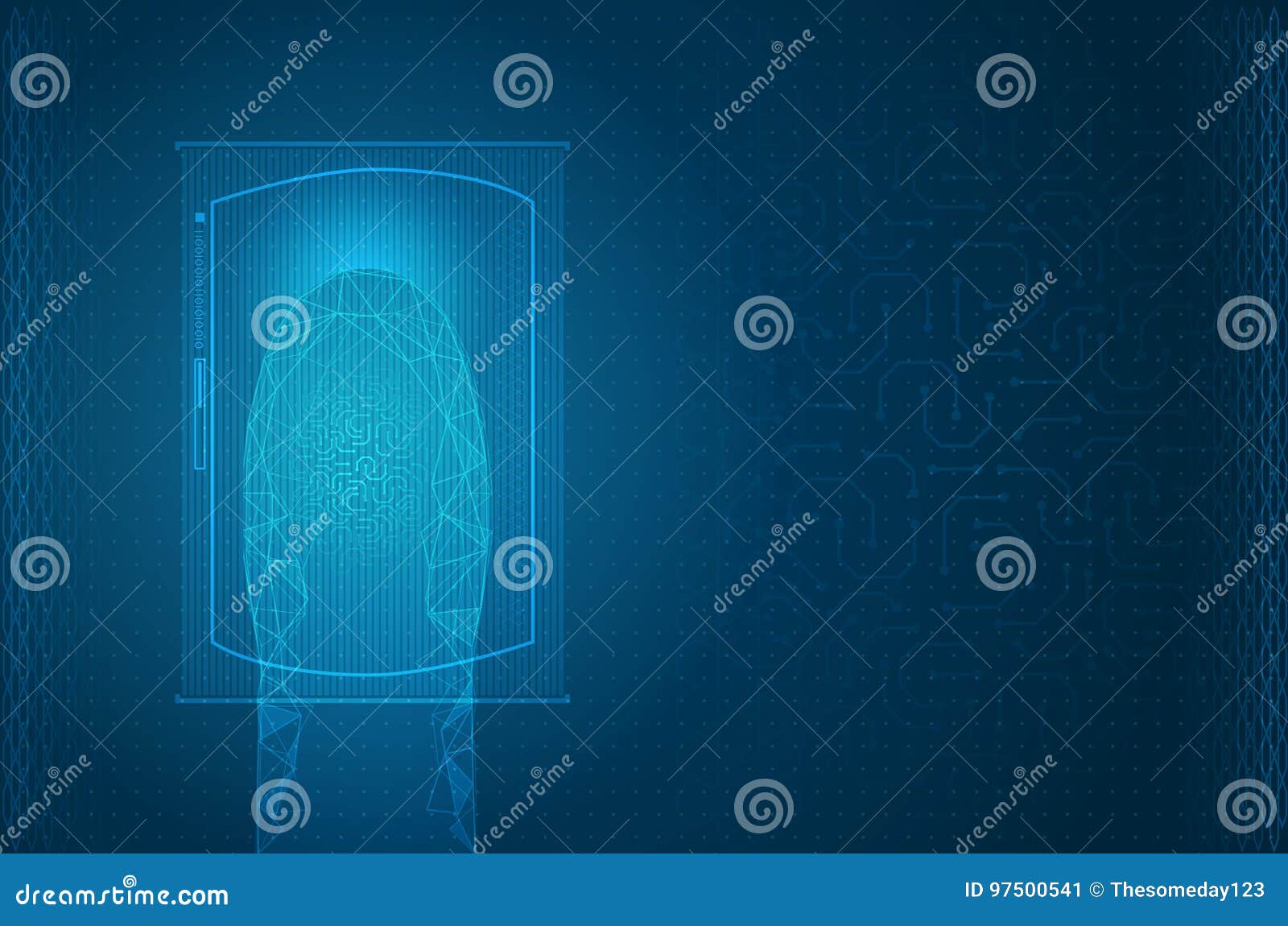 Futuristic Digital Processing of Biometric Fingerprint Scanner Stock ...