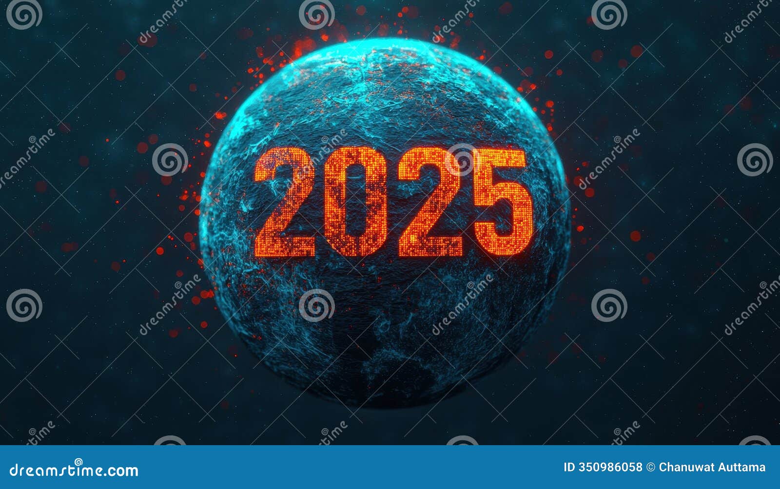 2025 Global Future Digital Earth New Year Concept Stock Illustration ...