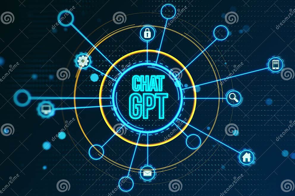 Futuristic Digital Representation of CHAT GPT with Network Icons. AI ...