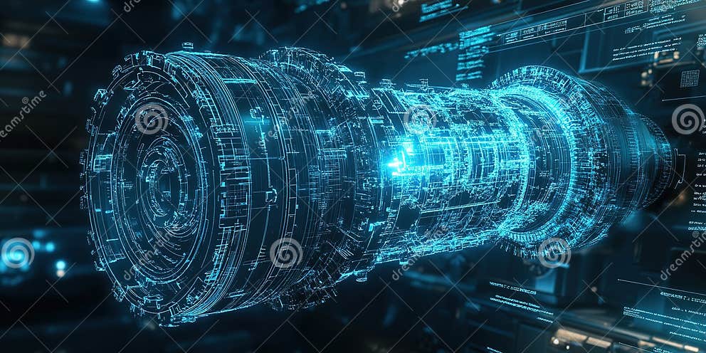 Futuristic Digital Representation of a High-tech Lens Over a Complex ...