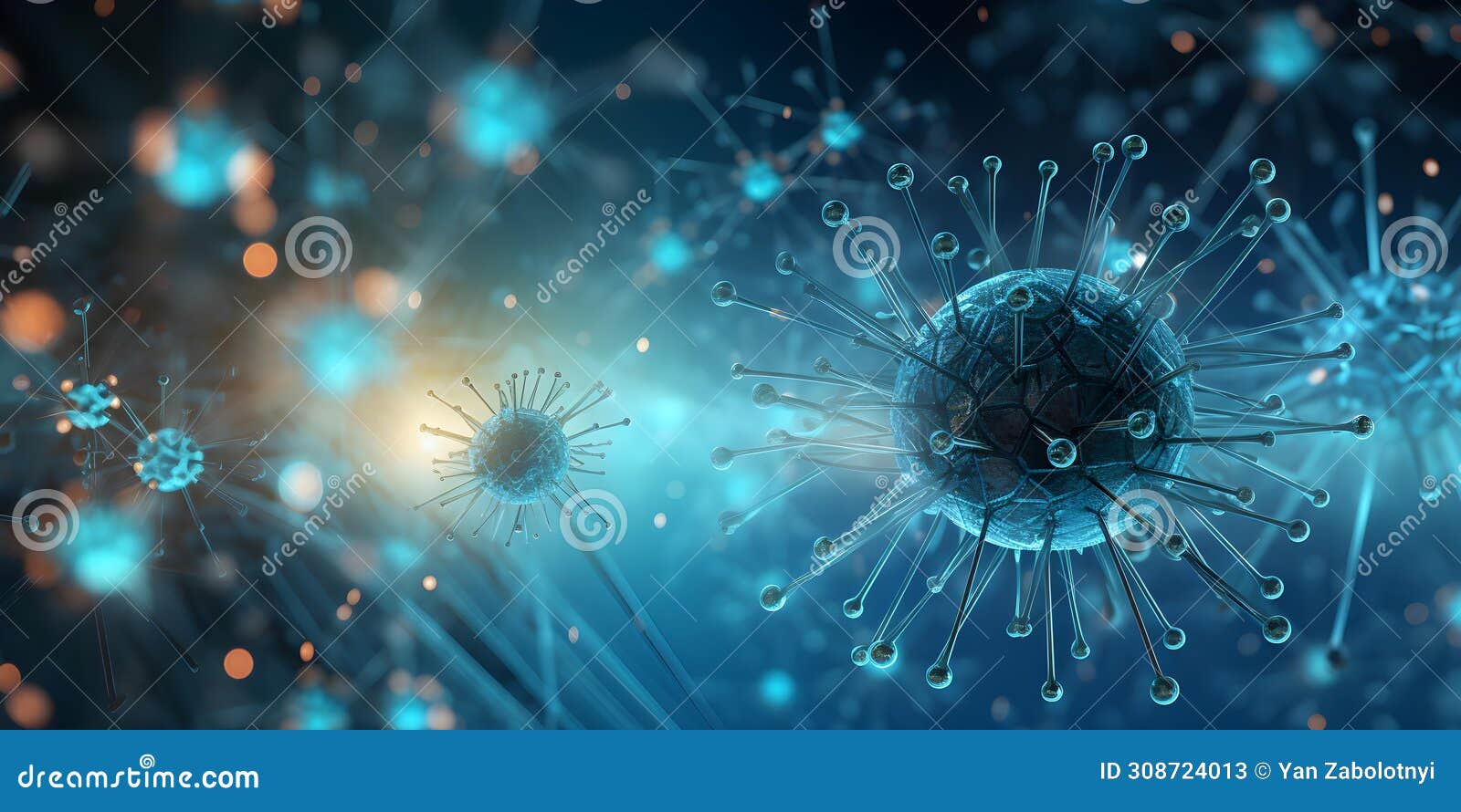 Futuristic Digital Representation of Virus Structure AI and Genetics ...