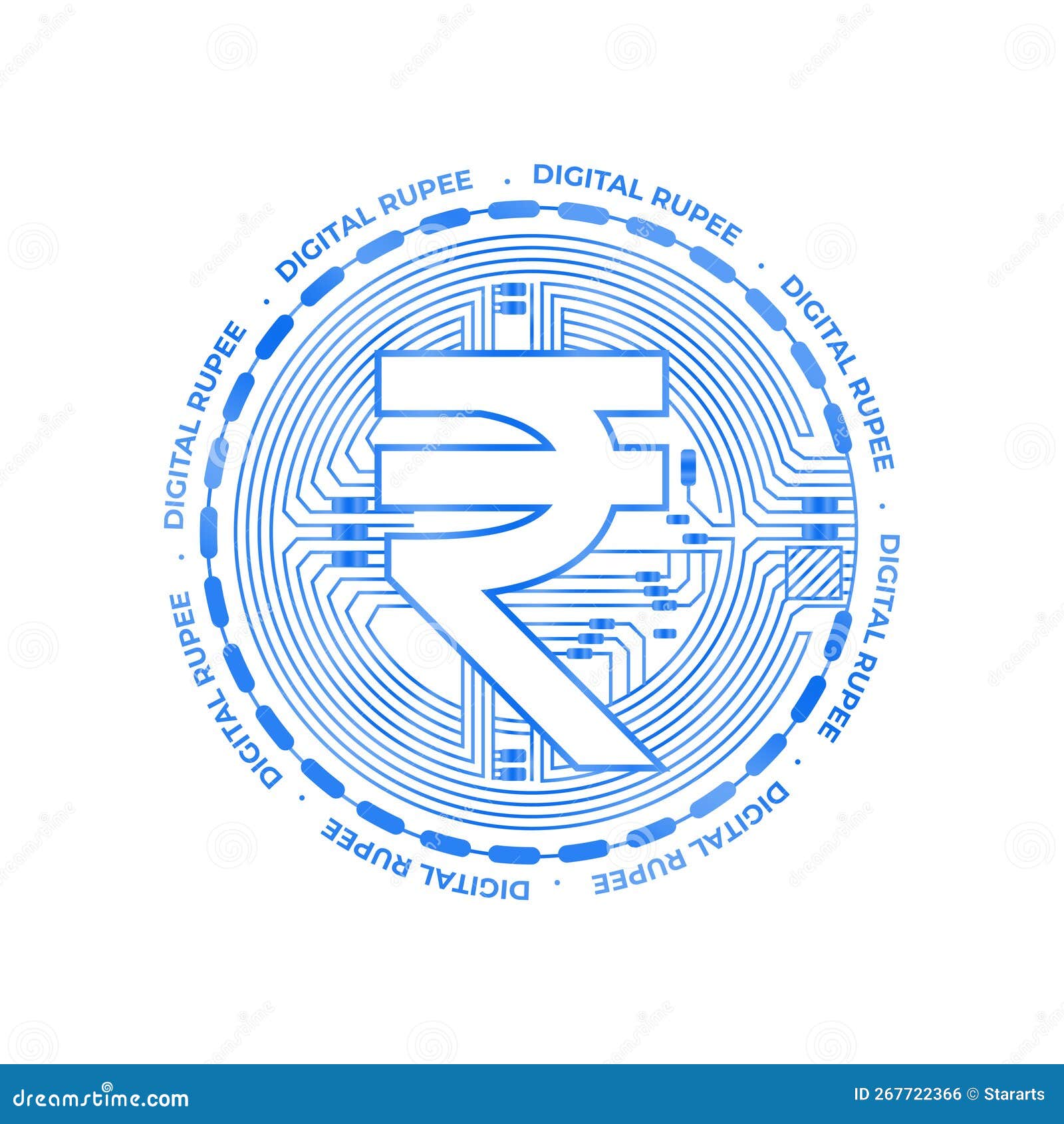 Futuristic Digital Rupee Indian Currency Symbol Background Vector ...