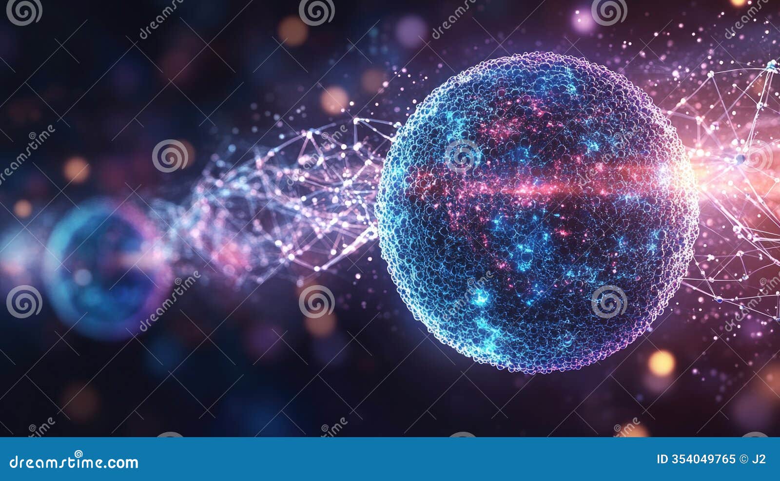 Futuristic Digital Sphere with Glowing Networks and Abstract Energy ...