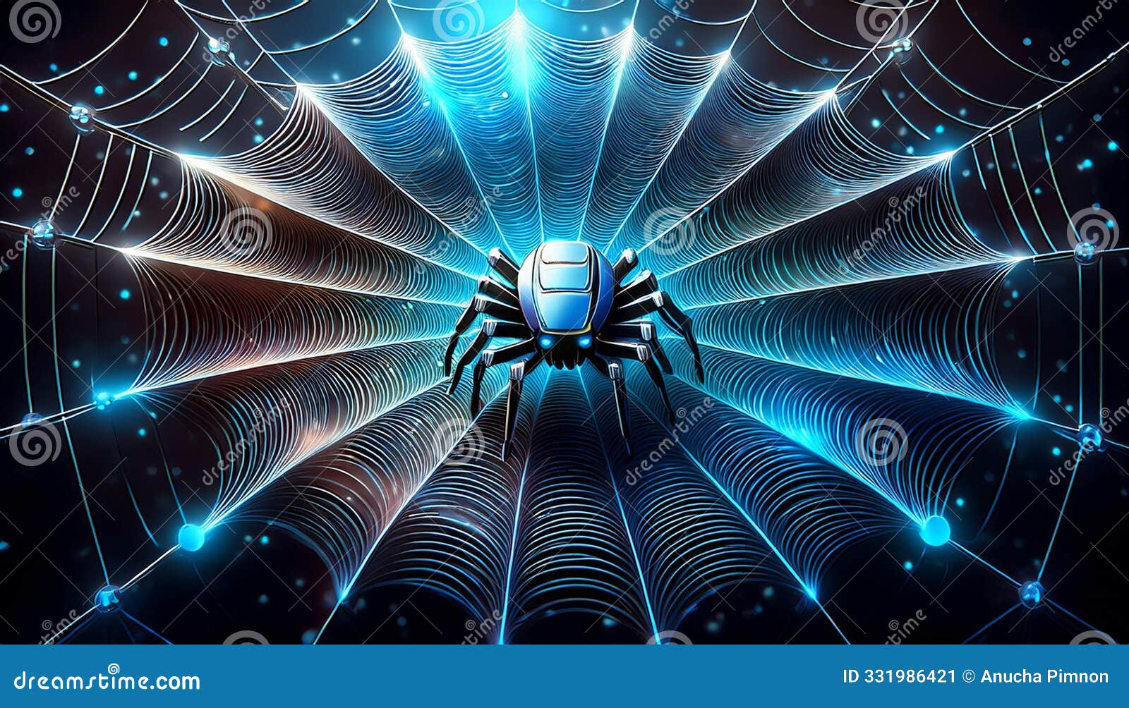 IOT Cybersecurity Spider Concept. Personal Data Safety Internet Of ...