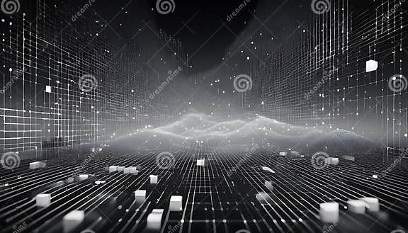 Futuristic Digital Technology Backdrop Featuring Interconnecting Gray ...