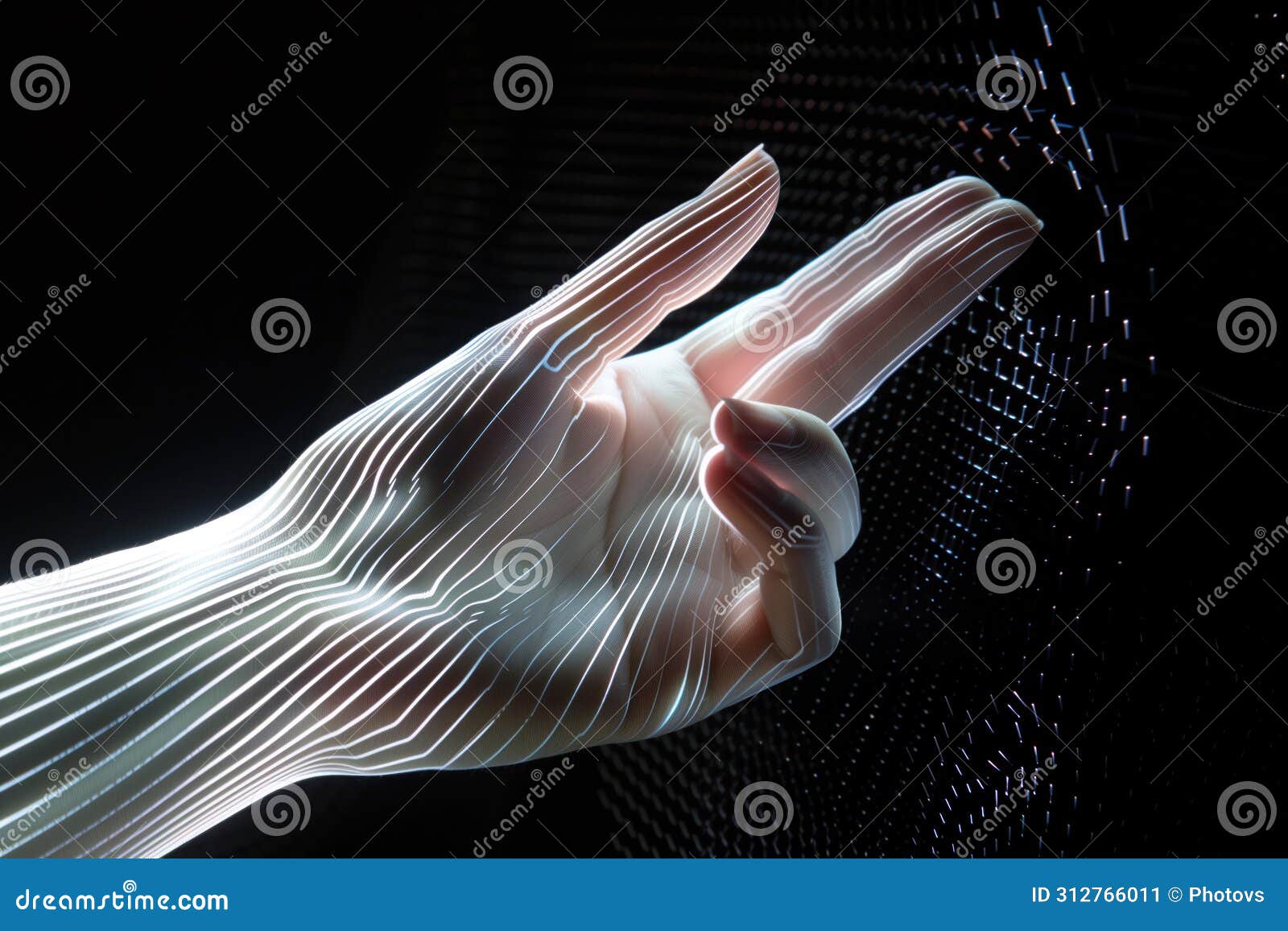 Futuristic Digital Technology 3D Scan at Composite Rendering of Human ...
