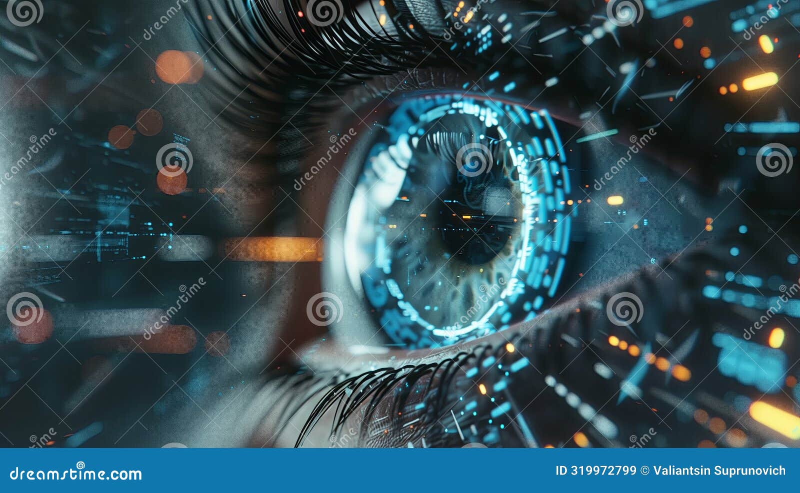 Futuristic Digital Technology Vision with Eye Scan. Future Human Secure ...
