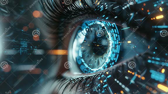 Futuristic Digital Technology Vision with Eye Scan. Future Human Secure ...