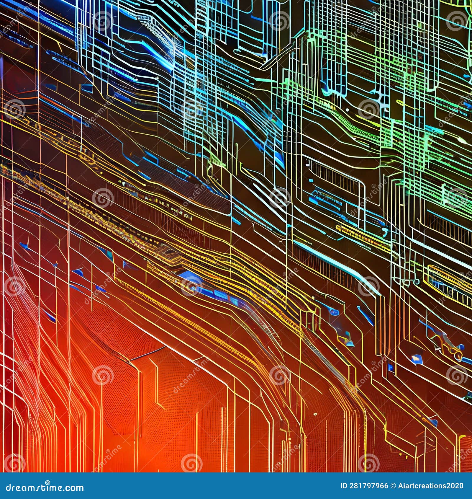 A Futuristic Digital Texture with Intricate Circuit Board Patterns and ...