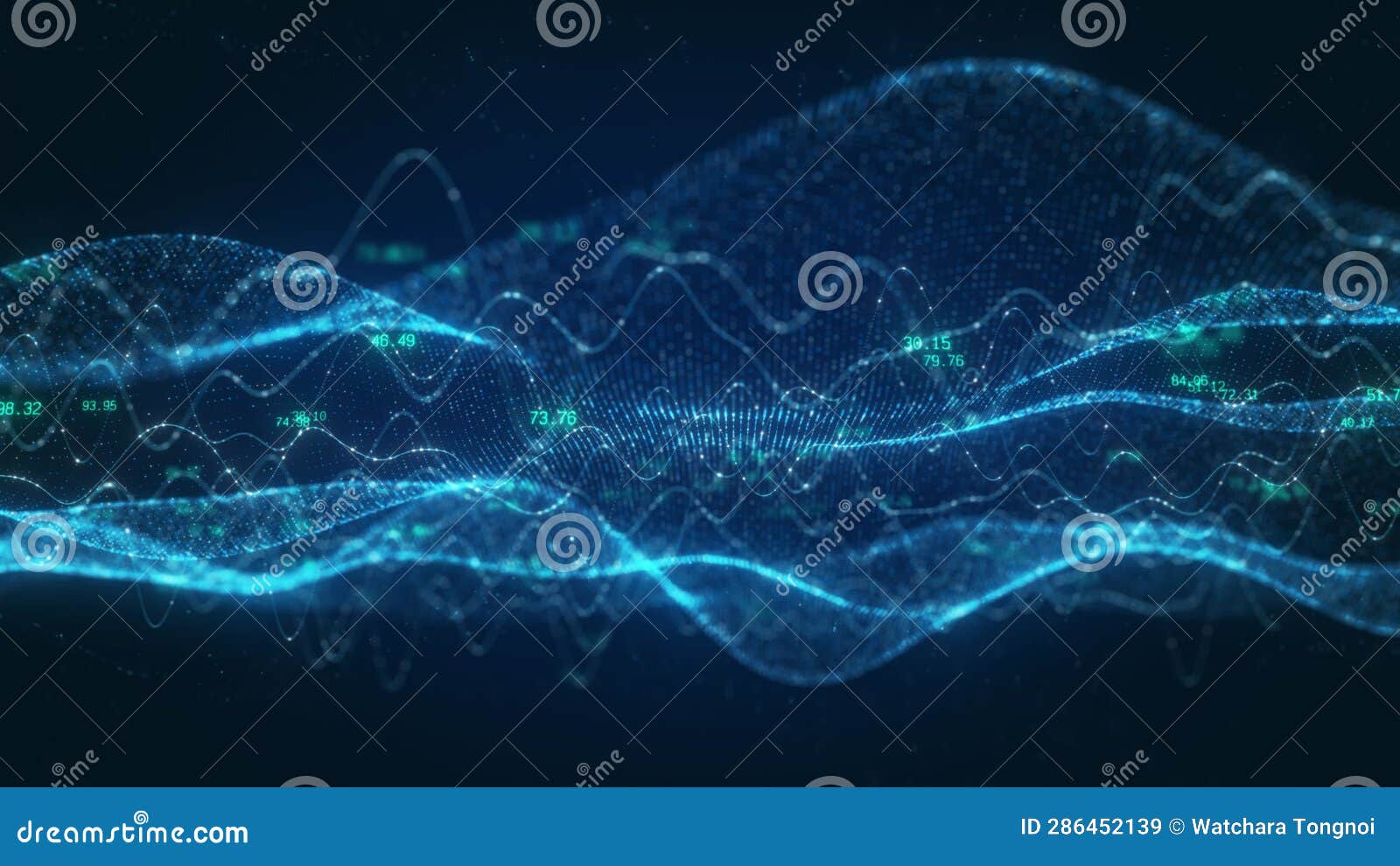 Futuristic Digital Wave Abstract Technology Concept with Data Flow and Coding Patterns ...