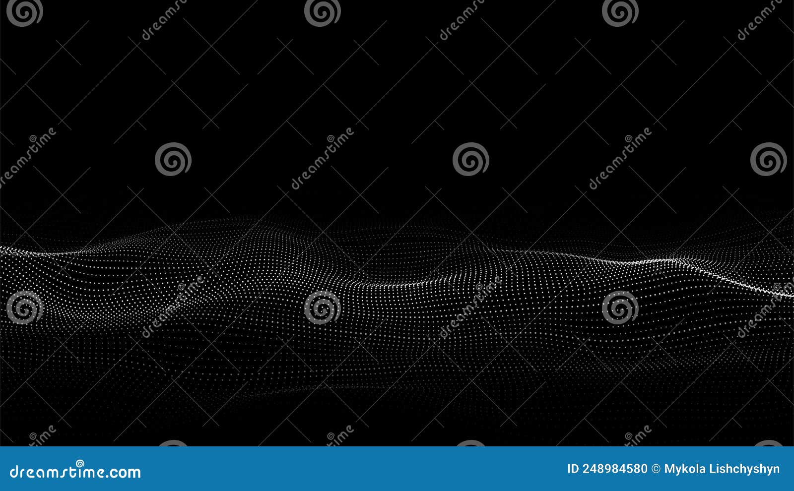 Futuristic Digital Wave. Dark Cyberspace. Abstract Vector Wave with ...