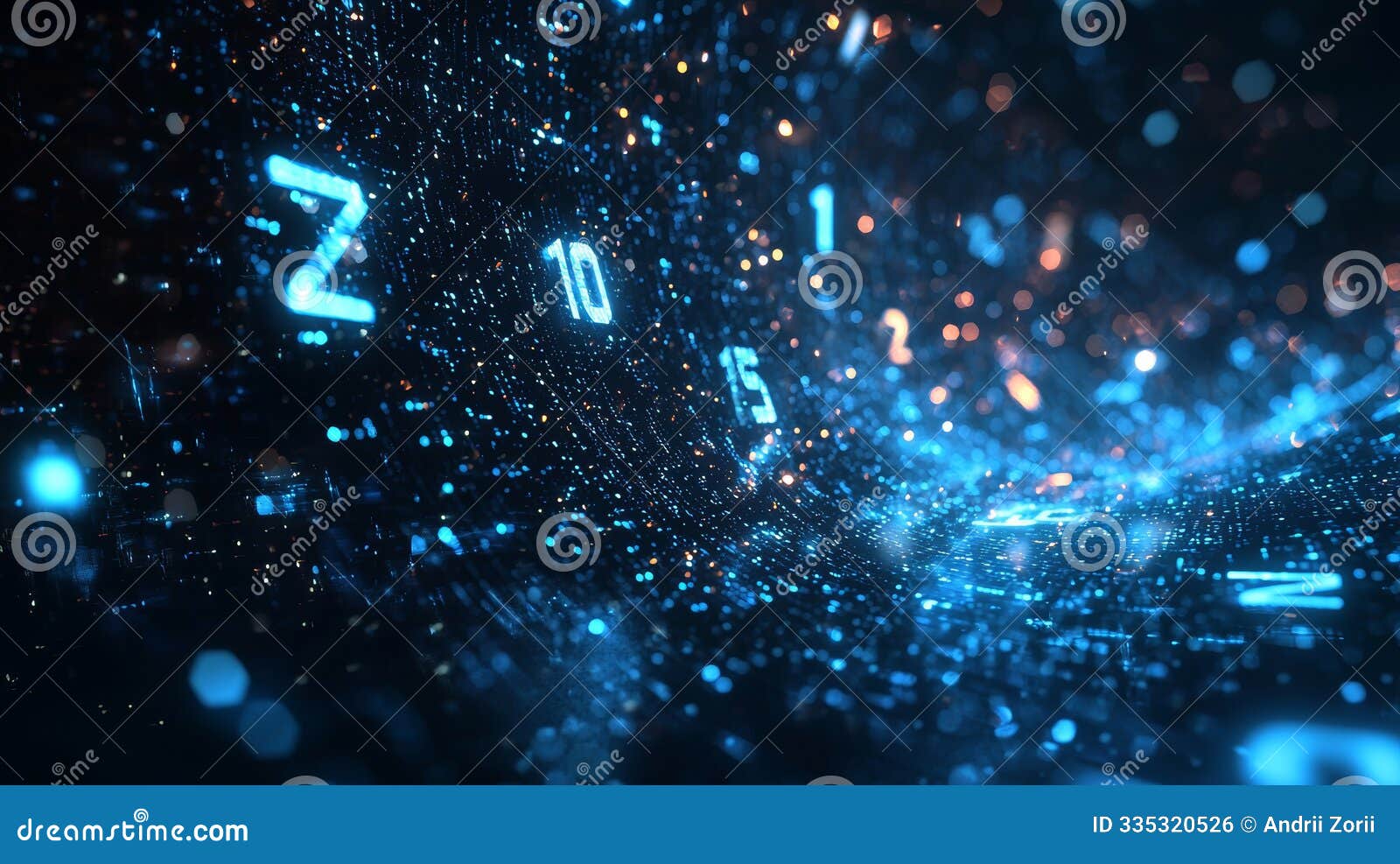 Futuristic Digital Wave with Floating Numbers in High-Fidelity 3D ...