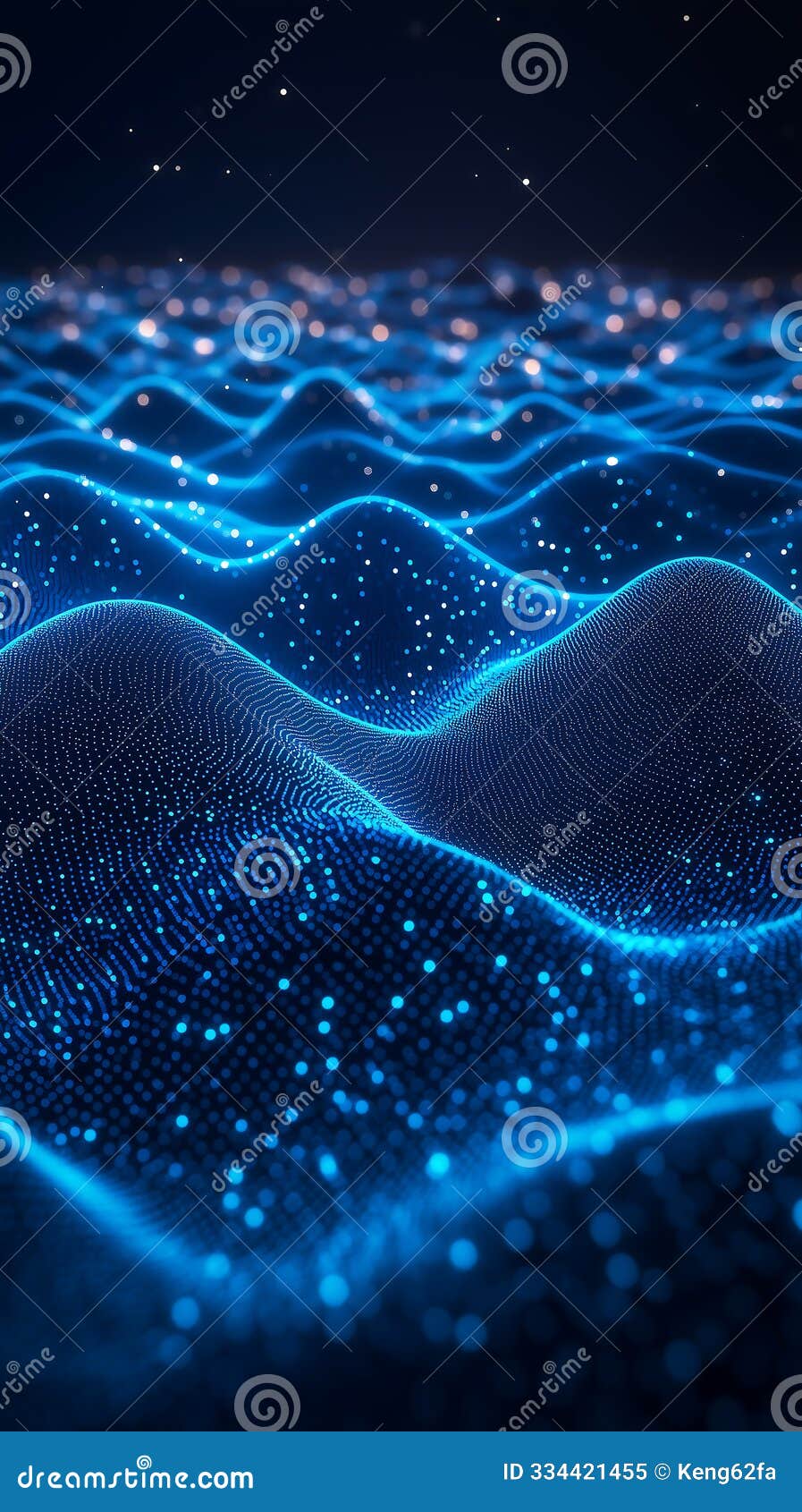 Futuristic Digital Wave Pattern Visualization With Interconnected Data ...