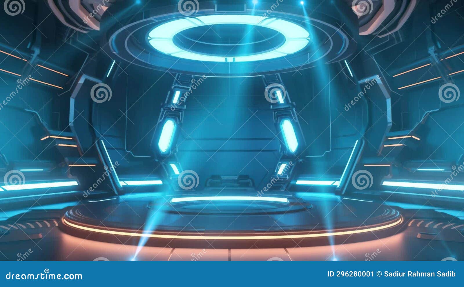 Futuristic Display Stage with Lights. Stock Video - Video of modern ...