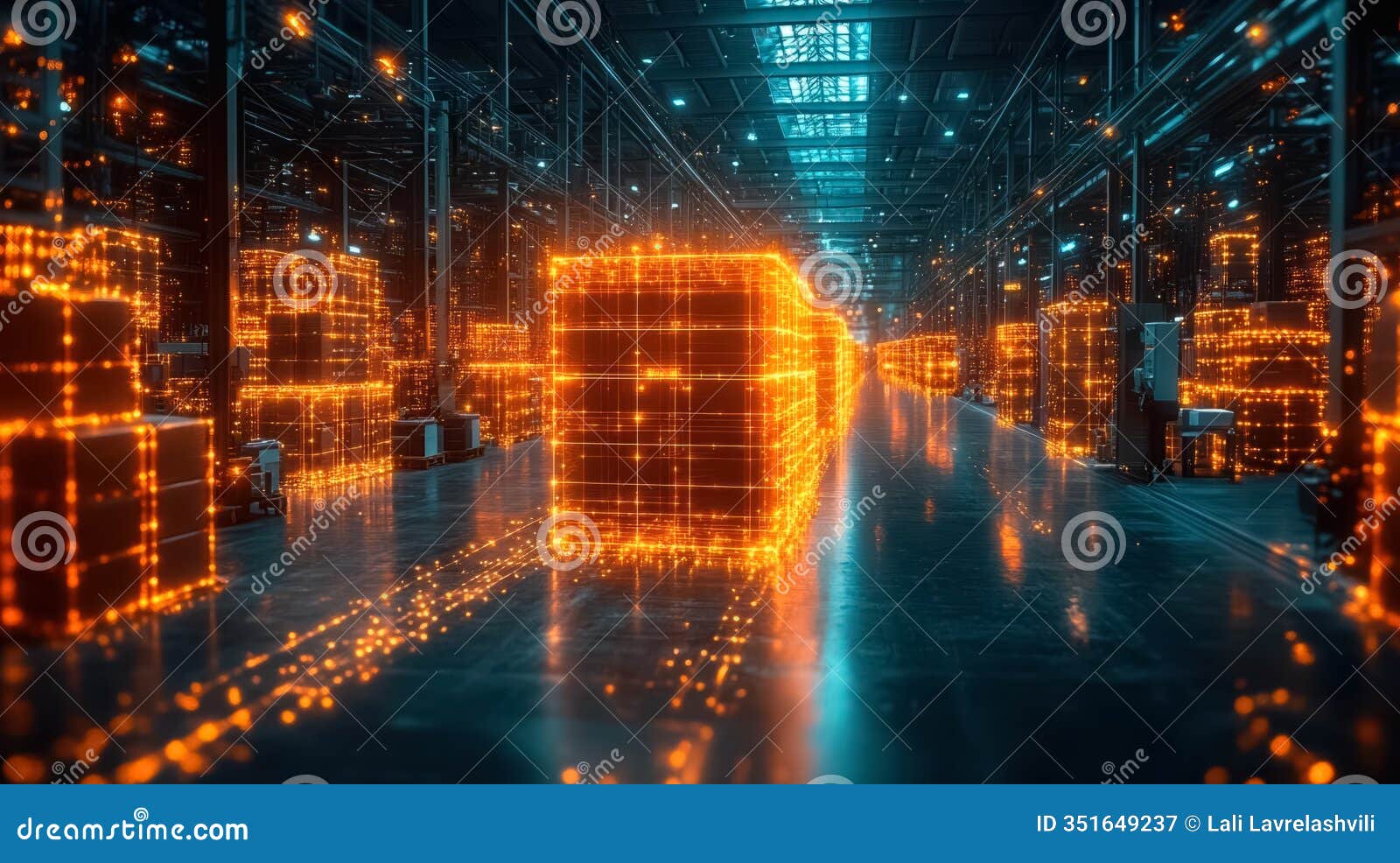 Futuristic Distribution Hub - AR Visualization of Smart Logistics ...