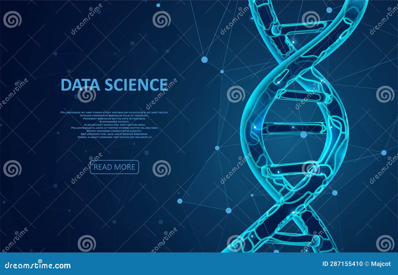 Futuristic DNA Concept Structure Illustration Stock Vector ...