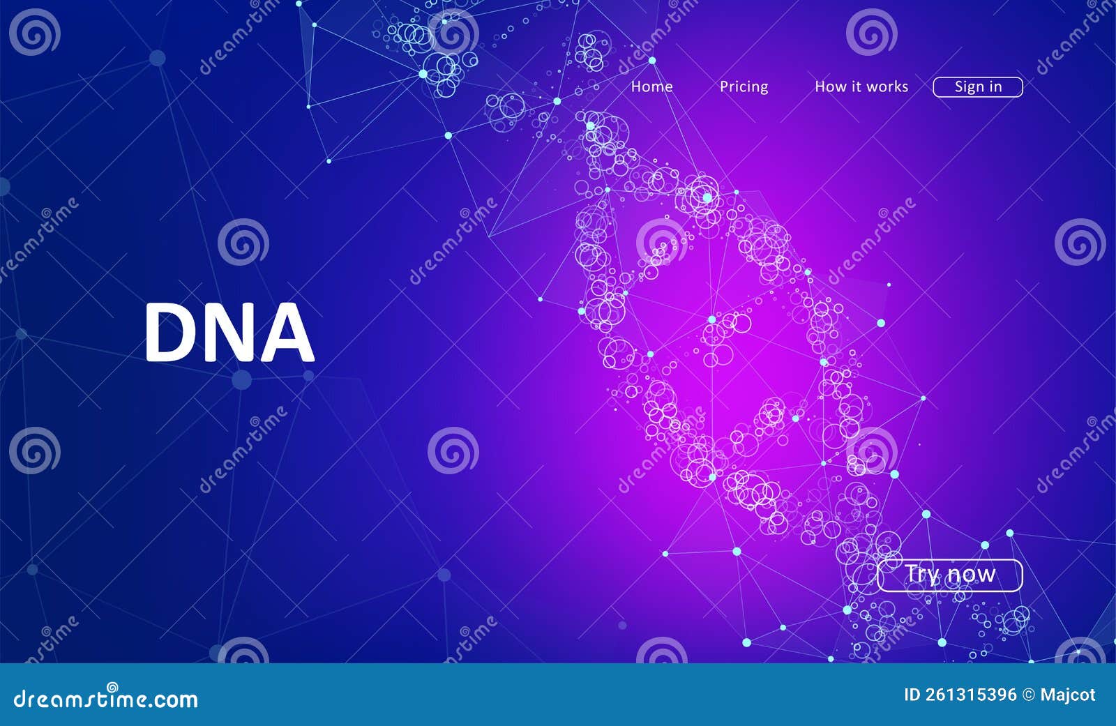 Futuristic DNA Concept Structure Illustration Stock Vector ...