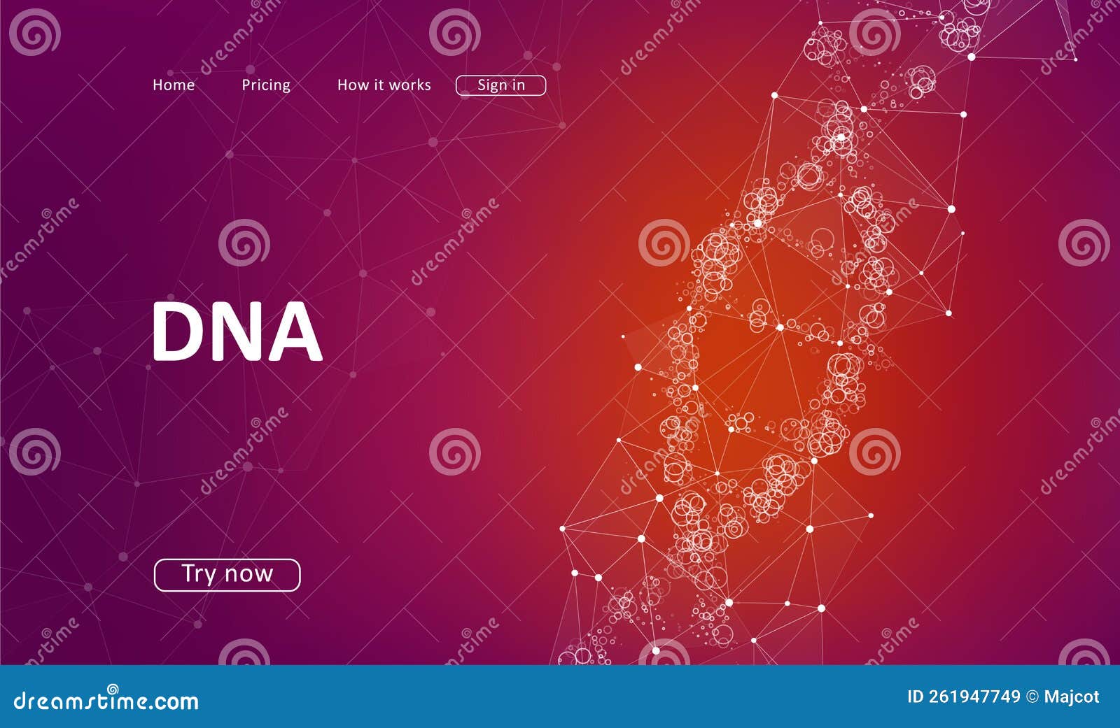 Futuristic DNA Concept Structure Illustration Stock Vector ...