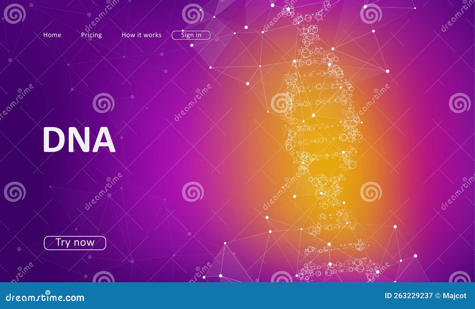 Futuristic DNA Concept Structure Illustration Stock Vector ...