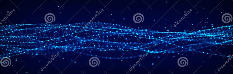 Futuristic DNA Structure. Wavy Flow of Connecting Molecules. Medical ...