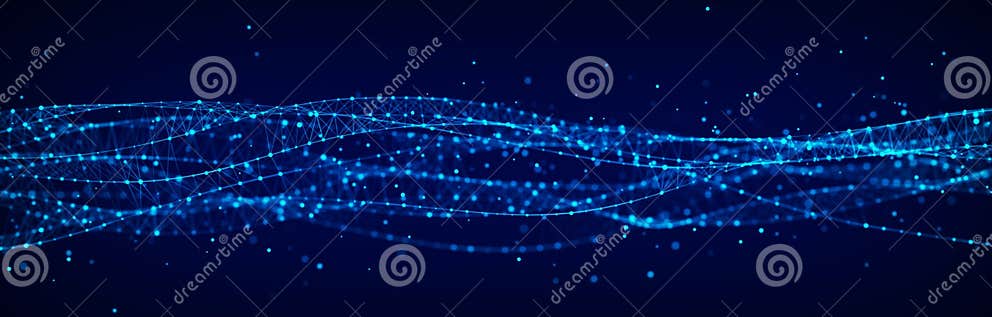 Futuristic DNA Structure. Wavy Flow of Connecting Molecules. Medical ...