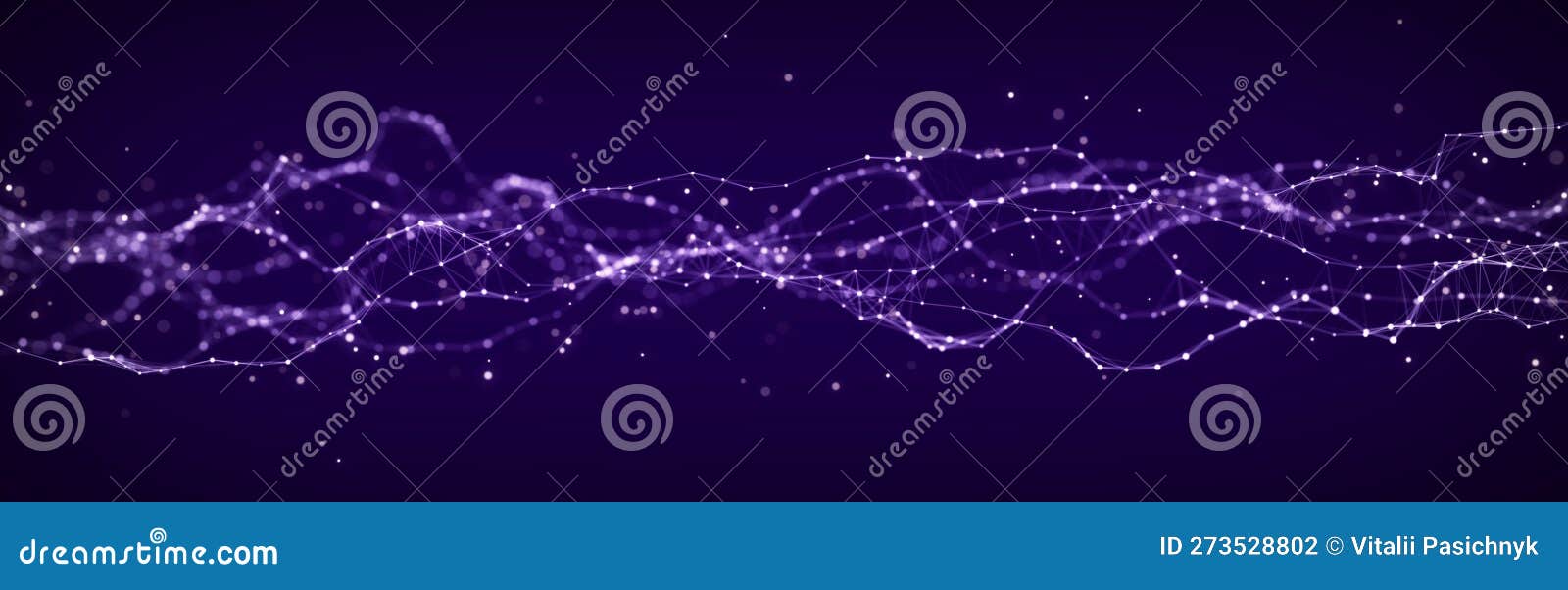 Futuristic DNA Structure. Wavy Flow of Connecting Molecules. Medical ...